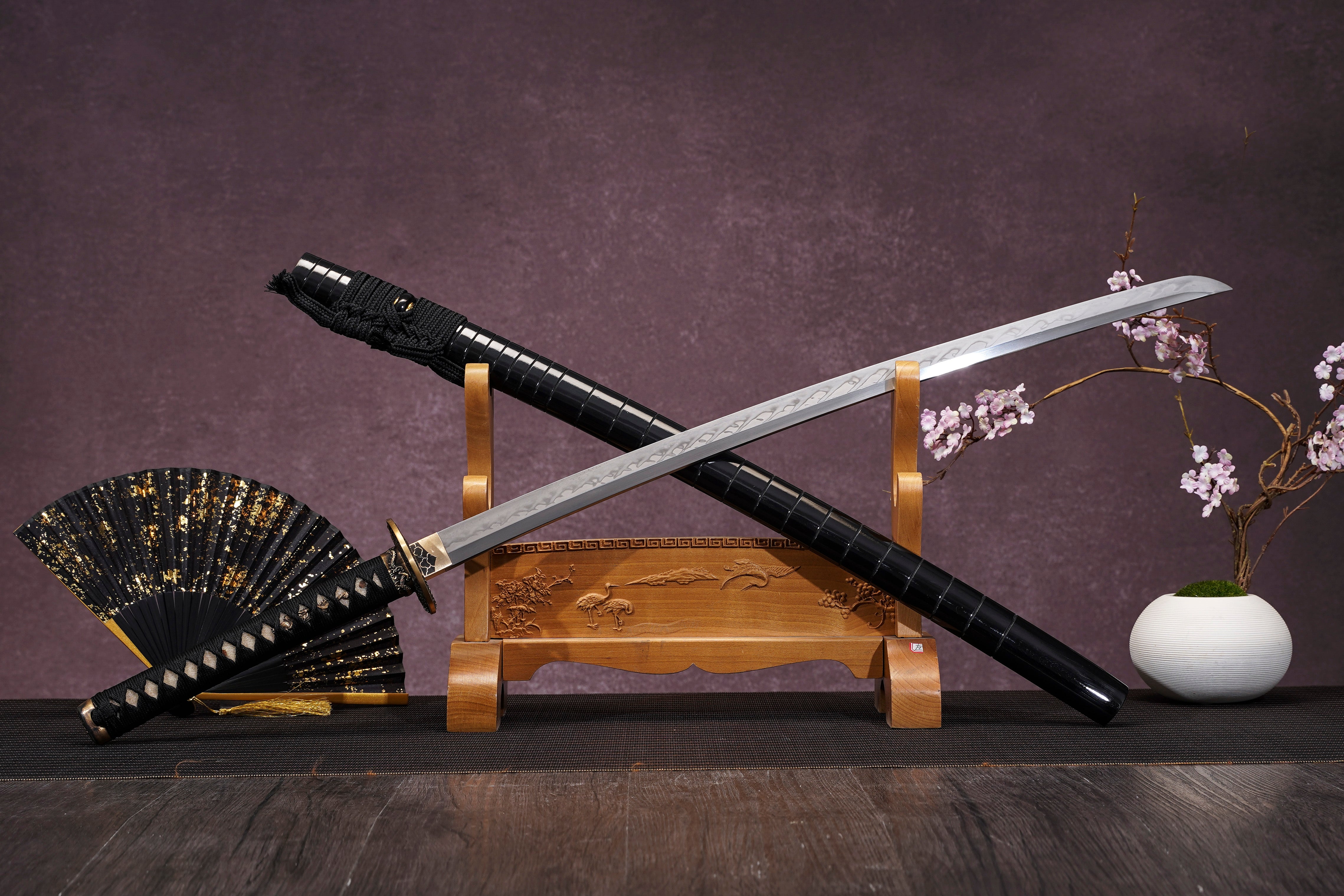 Moonswords Katana - Evil Dragon Clay Tempered Steel Blade