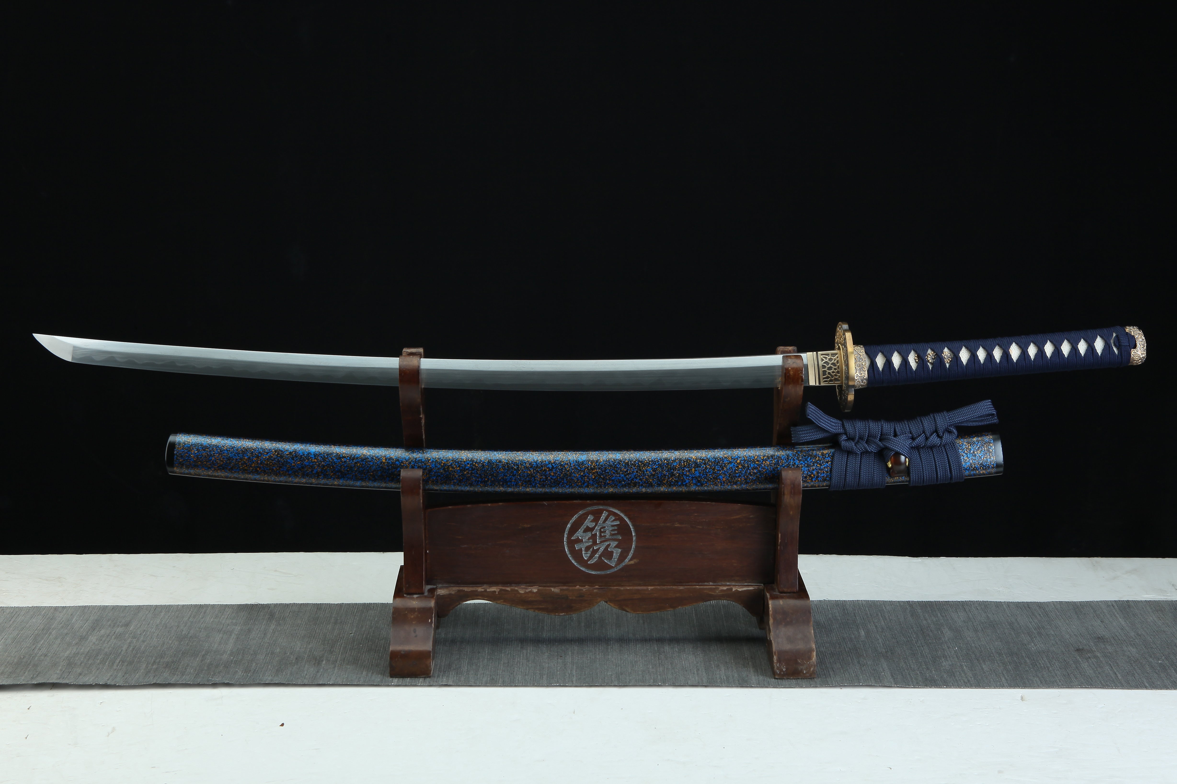 Damascus Steel Katana - MoonSwords Sōō Blue Cherry Blossom